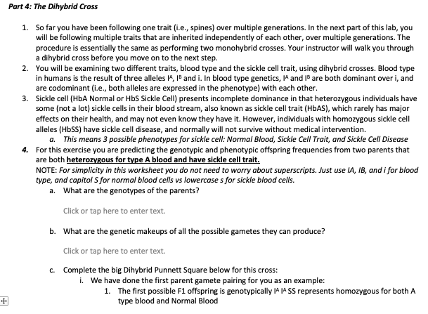 Solved Part 4: The Dihybrid Cross 1. So far you have been | Chegg.com