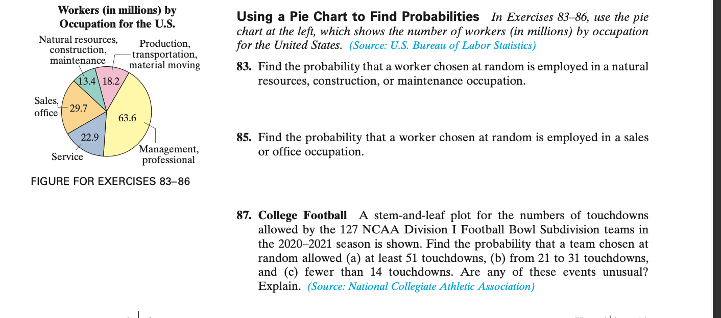 Solved Using a Pie Chart to Find Probabilities In Exercises | Chegg.com