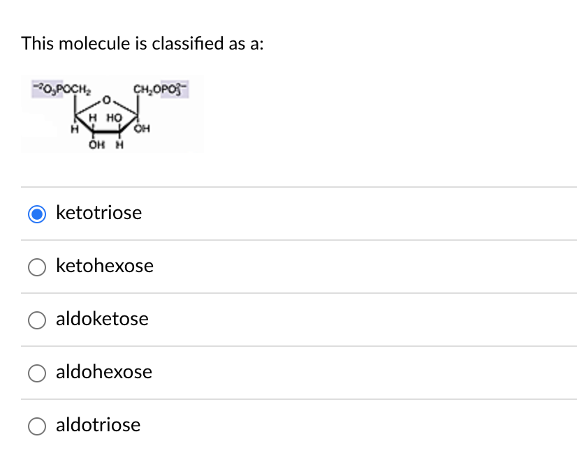 Solved This molecule is classified as a: -20, POCH CH,OPO3- | Chegg.com