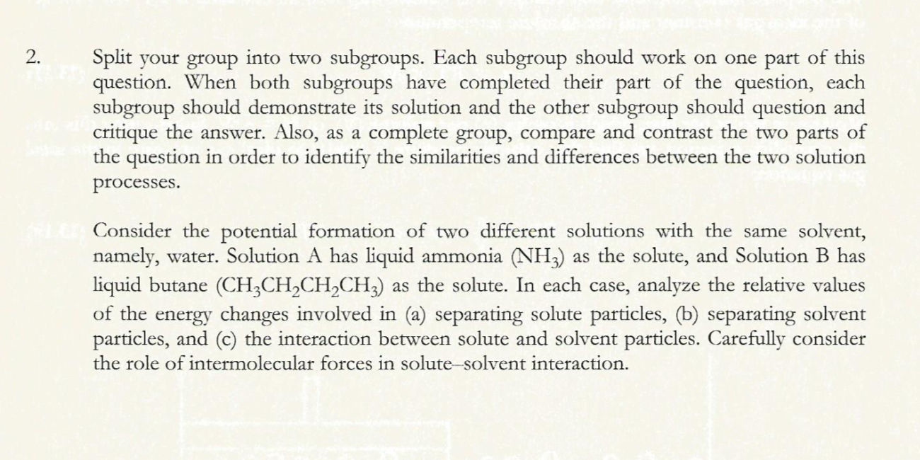 2. Split your group into two subgroups. Each subgroup | Chegg.com