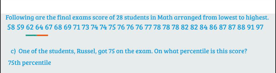 Solved Following are the final exams score of 28 students in | Chegg.com