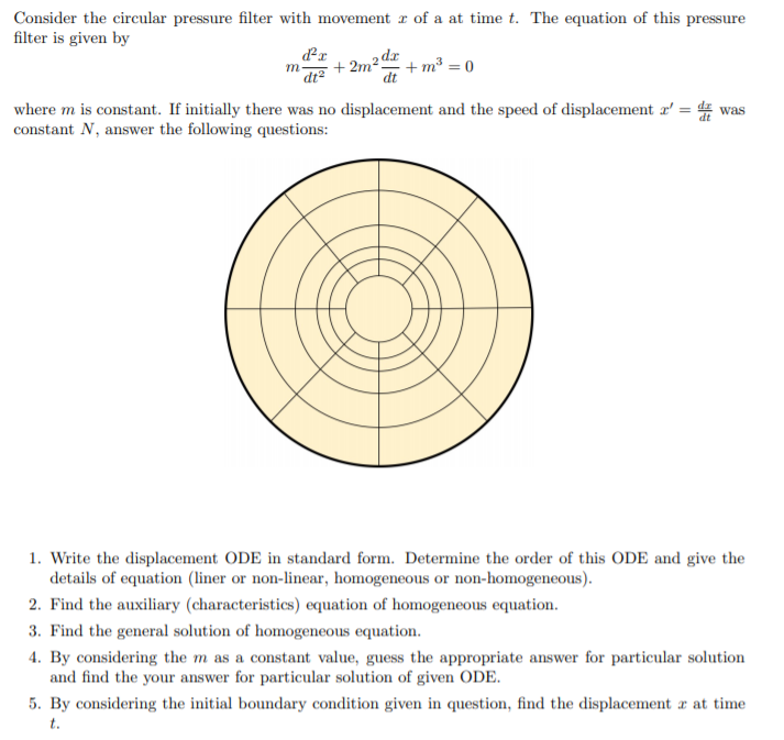 Solved Pa m Consider the circular pressure filter with | Chegg.com