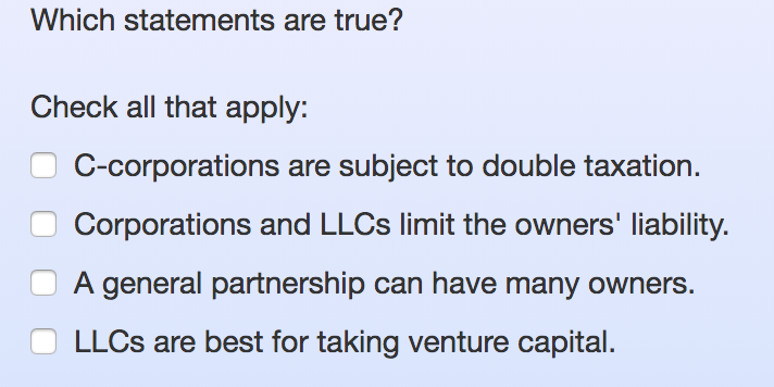 Solved Which statements are true? Check all that apply: | Chegg.com