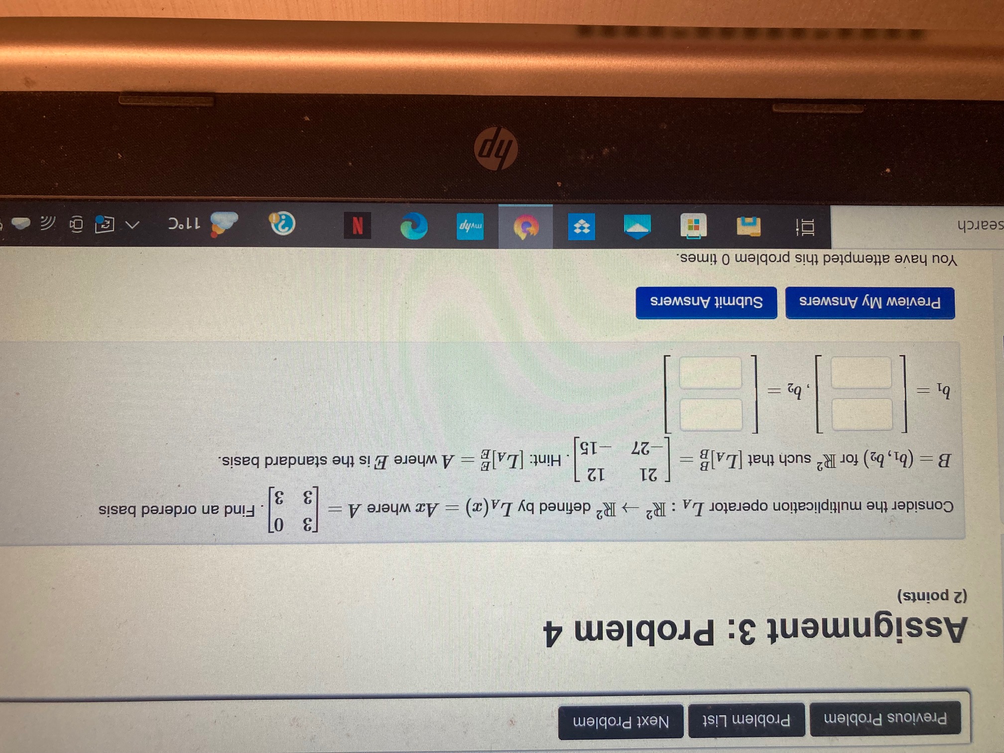 Solved Consider the multiplication operator LA:R2→R2 defined | Chegg.com