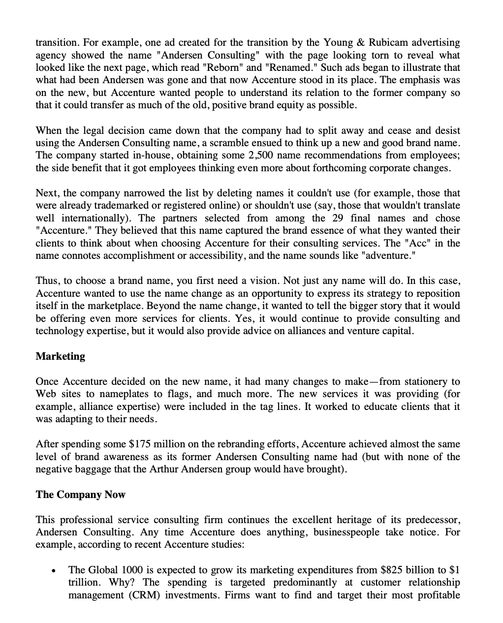 Solved Case: Accenture You may have heard of the Arthur | Chegg.com