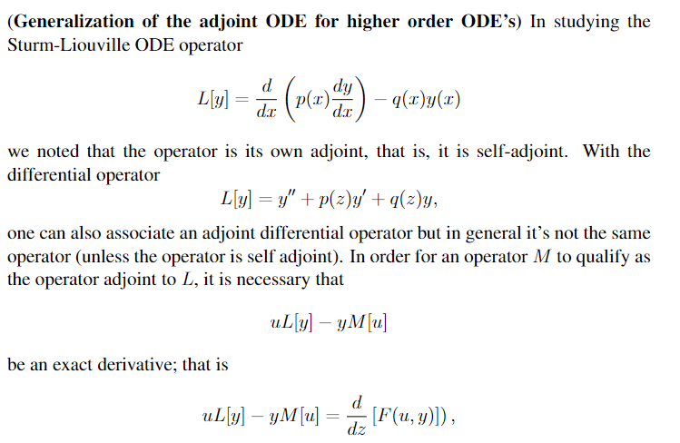 Solved (Generalization of the adjoint ODE for higher order | Chegg.com