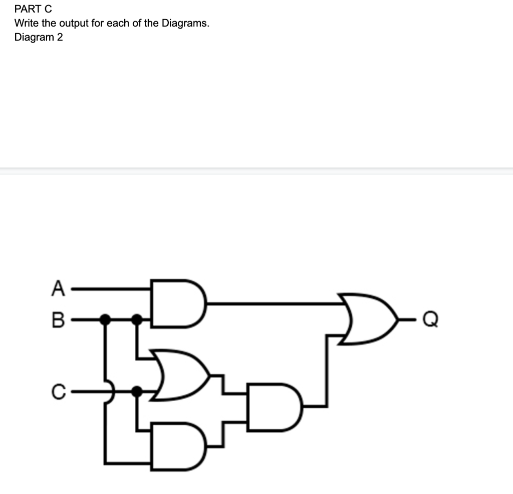 Solved PART C Write the output for each of the Diagrams. | Chegg.com Solved PART C Write the output for each of the Diagrams. | Chegg.com