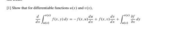 Solved [1] Show that for differentiable functions u(x) and | Chegg.com