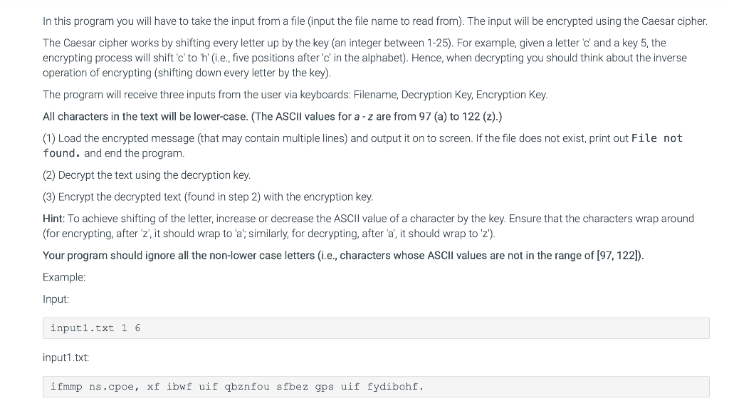In this program you will have to take the input from | Chegg.com