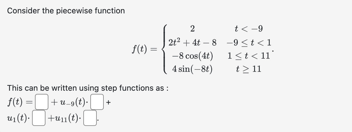 Solved Consider the piecewise function | Chegg.com