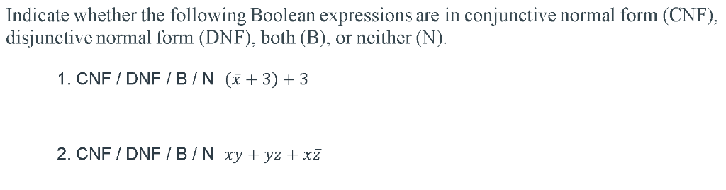 Solved Indicate whether the following Boolean expressions | Chegg.com