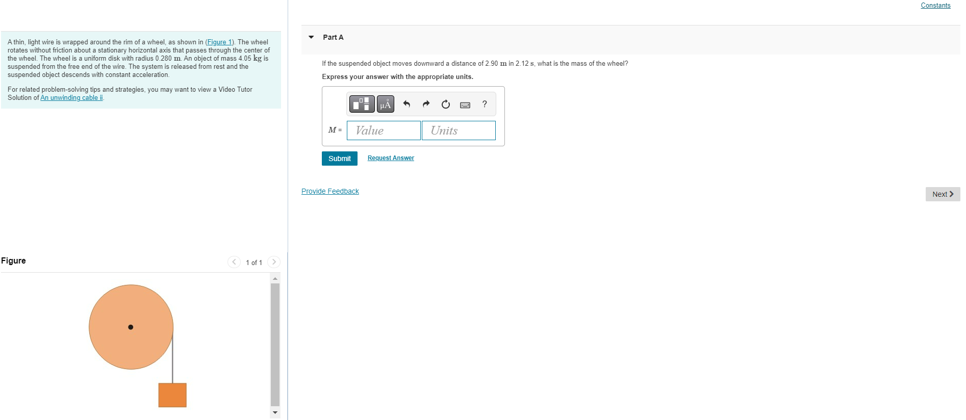 Solved A thin, light wire is wrapped around the rim of a | Chegg.com