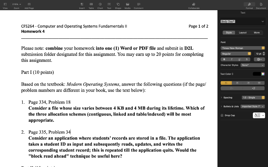 Solved View 215% Zoom Add Page Insert Table Chart Text P P | Chegg.com