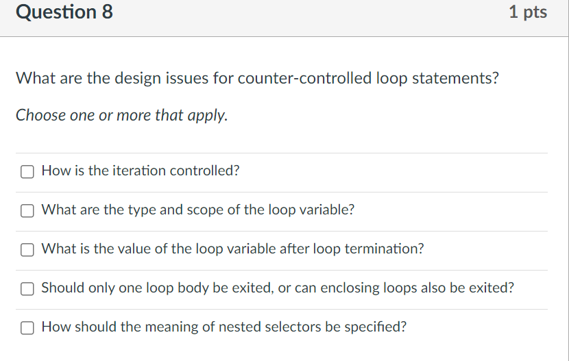 Solved What are the design issues for counter-controlled | Chegg.com