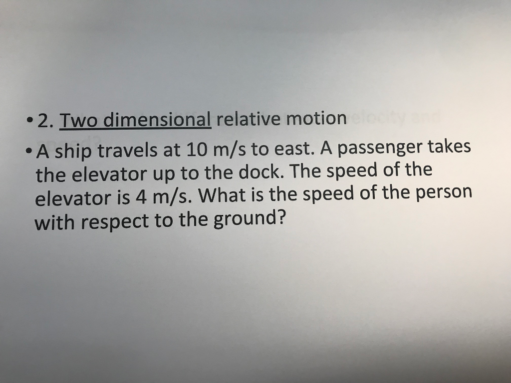 Solved 2. Two dimensional relative motion A ship travels at | Chegg.com