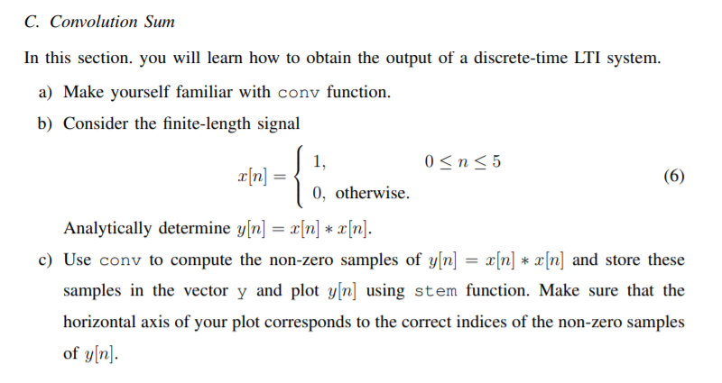 Solved C. Convolution Sum In this section. you will learn | Chegg.com