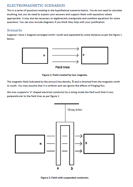 Solved ELECTROMAGNETIC SCENARIOS This is a series of | Chegg.com