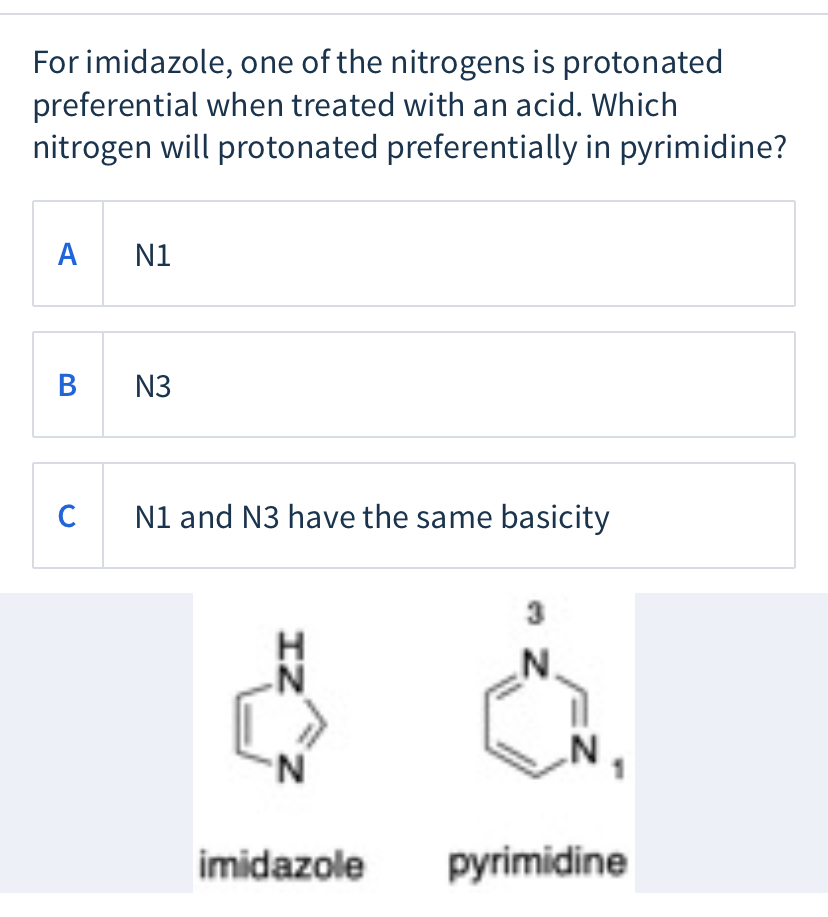 Solved For imidazole, one of the nitrogens is protonated | Chegg.com