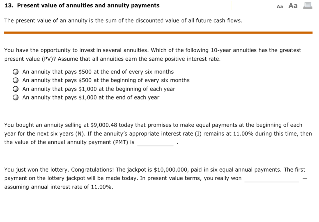 Solved 13. Present value of annuities and annuity payments | Chegg.com