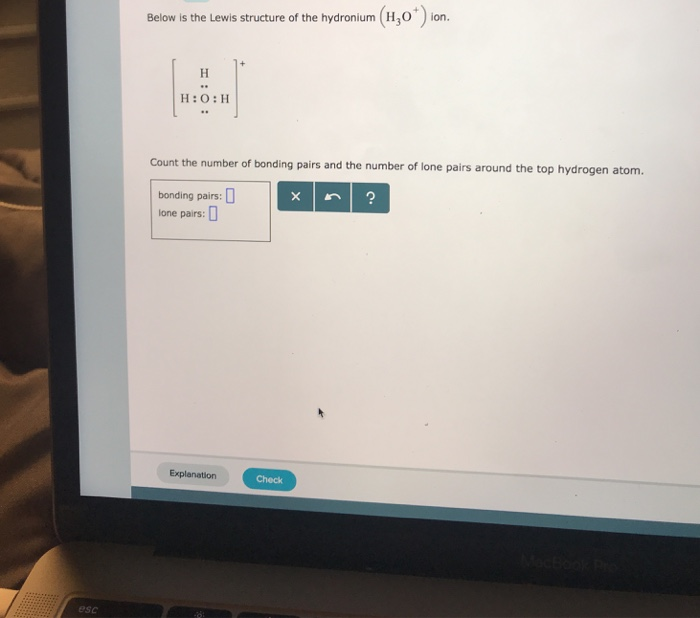 Solved Below is the Lewis structure of the hydronium (Hon. | Chegg.com