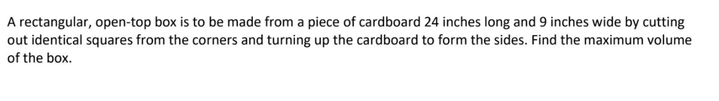 Solved A rectangular, open-top box is to be made from a | Chegg.com