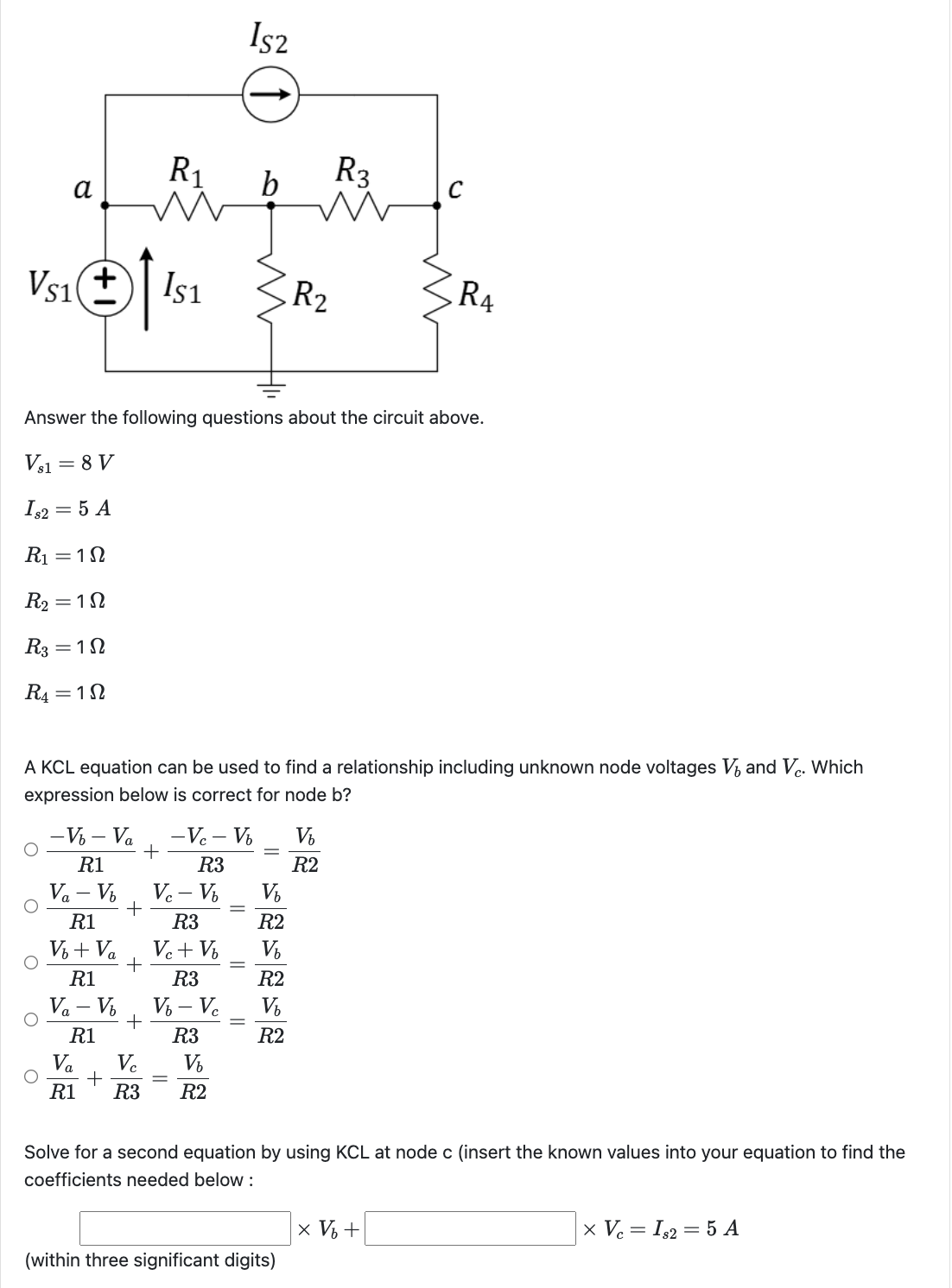 Solved Answer the following questions about the circuit | Chegg.com