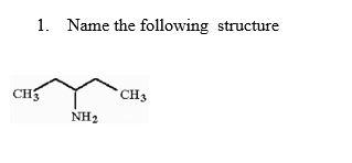 Solved 1. Name the following structure CHS ; CH3 NH2 | Chegg.com