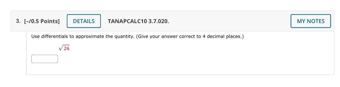 Solved Use differentials to approximate the quantity. (Give | Chegg.com