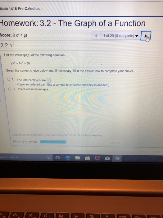 Solved Math 1415 Pre-Calculus I Homework: 3.2 The Graph of a | Chegg.com