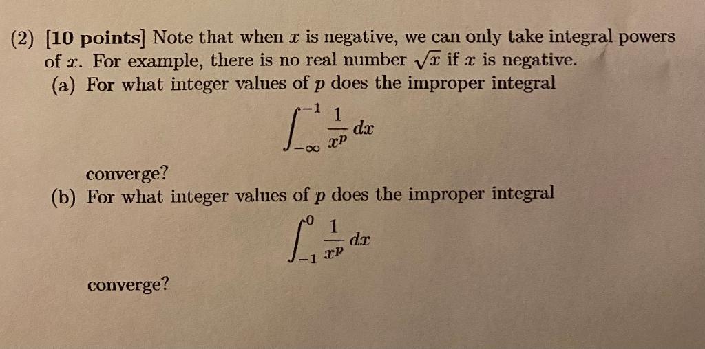 Solved 2) [10 points] Note that when x is negative, we can | Chegg.com
