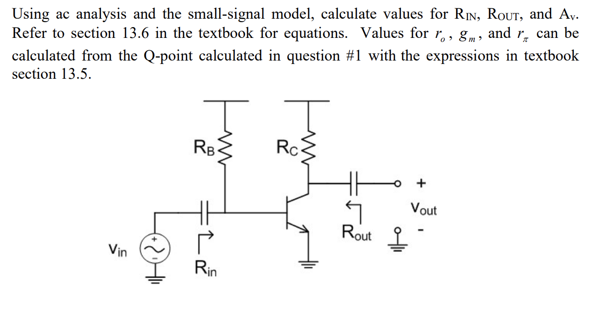 Solved Using ac analysis and the small-signal model, | Chegg.com