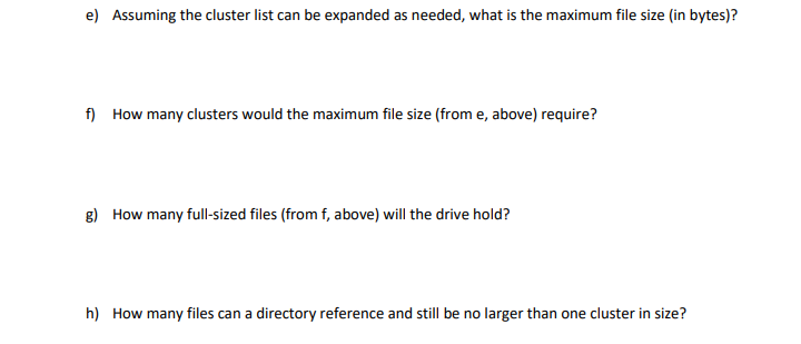 0) A file system which uses 8 sector clusters exists | Chegg.com