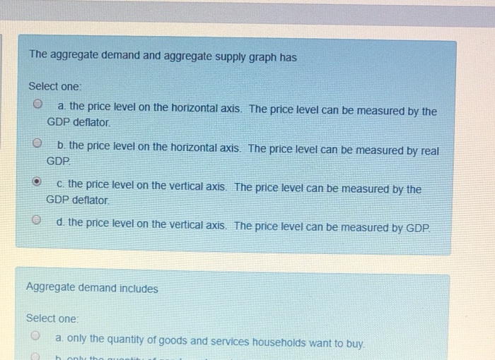 Solved The aggregate demand and aggregate supply graph has | Chegg.com