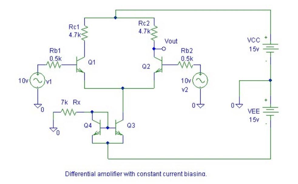 Rc1 4.7k Rc2 4.7k VCC 15v Rb1 0.5K Vout | Chegg.com