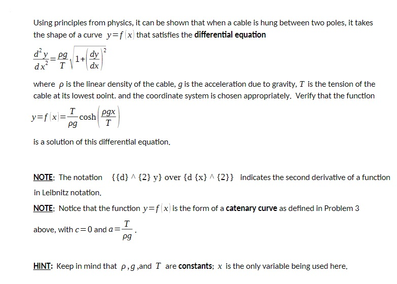Solved Using principles from physics, it can be shown that | Chegg.com
