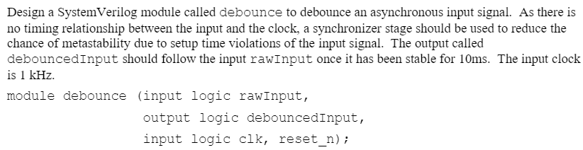 SystemVerilog SystemVerilog SystemVerilog | Chegg.com