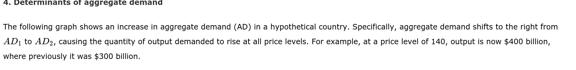Solved 4. Determinants of aggregate demand The following | Chegg.com