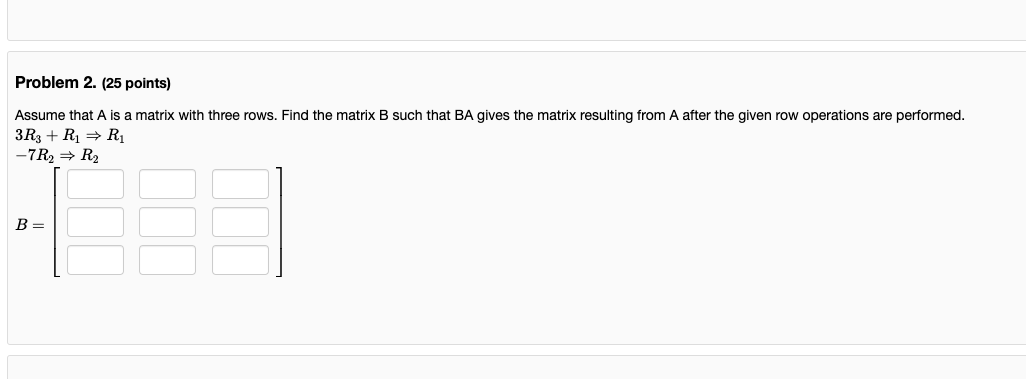 Solved Assume that A is a matrix with three rows. Find the | Chegg.com