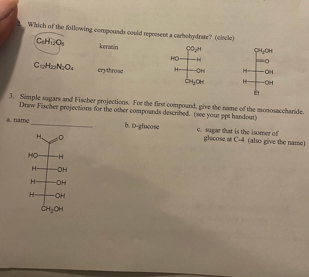 Solved 5. a. Circle the anomeric carbon atoms in these three | Chegg.com