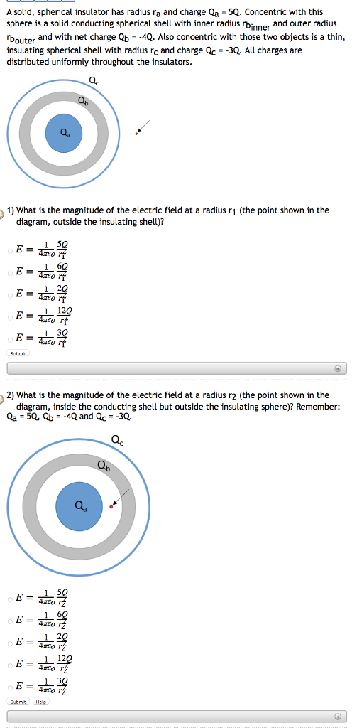 Solved A solid, spherical insulator has radius ra and charge | Chegg.com