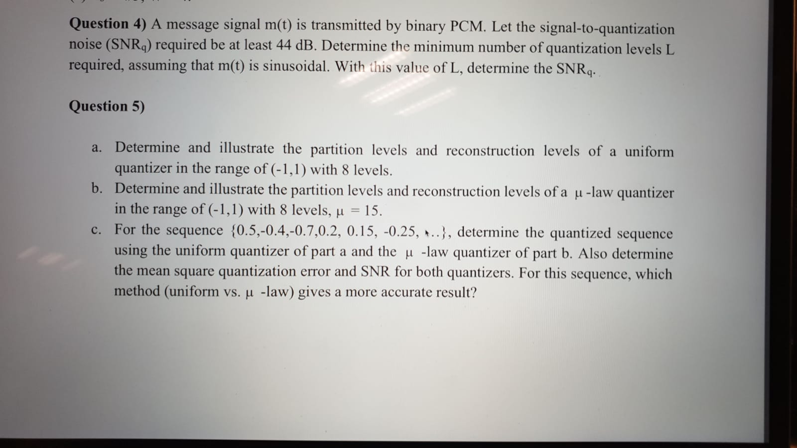 Question 4) A message signal m(t) is transmitted by | Chegg.com