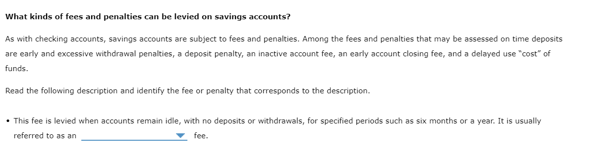 Solved 6. Savings accounts - Their features and fees What | Chegg.com