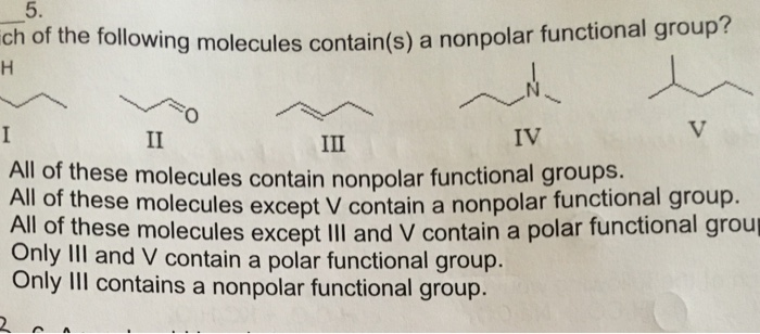 Solved 5. ch of the following molecules contain(s) a | Chegg.com