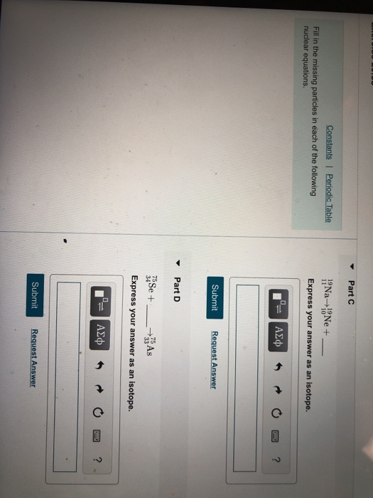 Solved Part Constants I Periodic Table Fill in the missing | Chegg.com