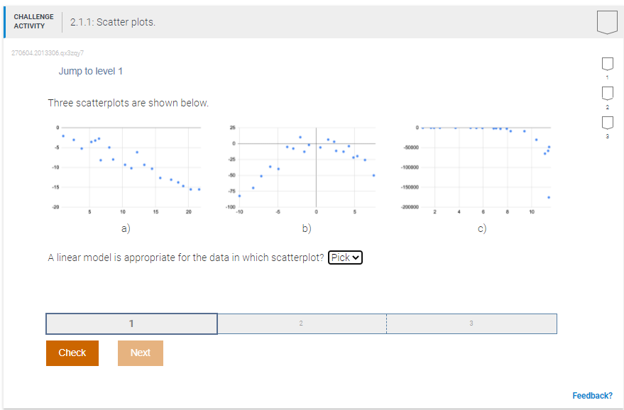 Solved CHALLENGE ACTIVITY 2.1.1: Scatter plots. | Chegg.com