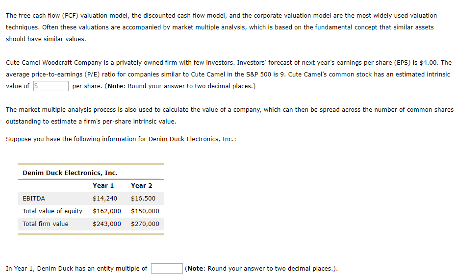 Solved The free cash flow (FCF) valuation model, the | Chegg.com