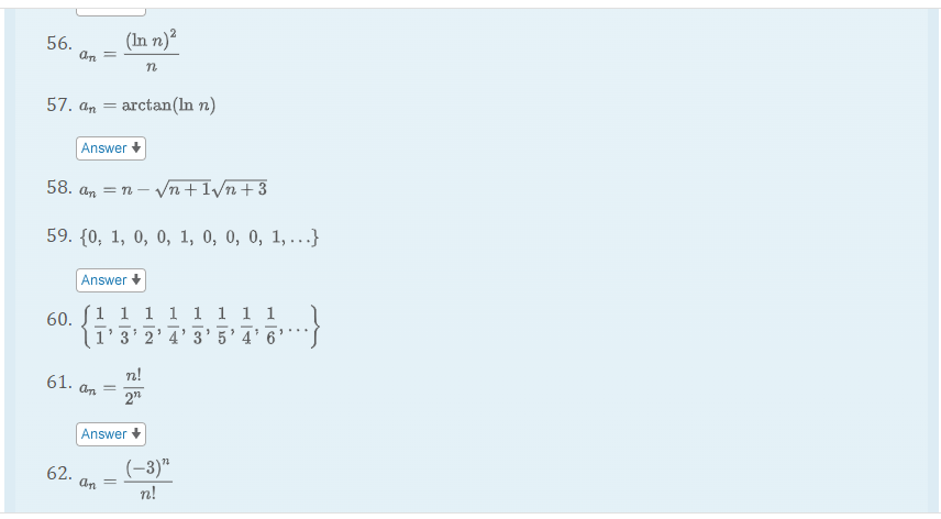 Solved Working on #62, determining whether or not sequences | Chegg.com