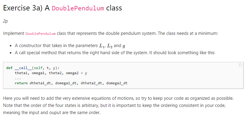 Solved Filenames: double_pendulum.py, | Chegg.com