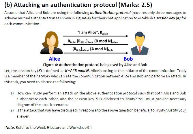 Solved Q5. Designing a Secure Authentication Protocol for a | Chegg.com