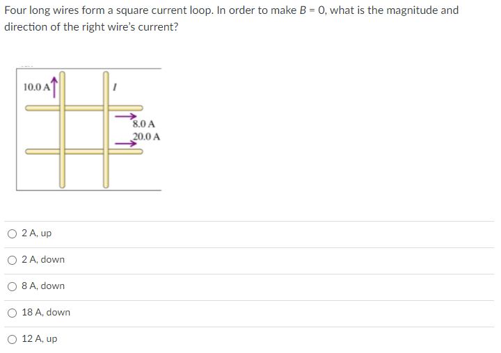 Solved Four long wires form a square current loop. In order | Chegg.com